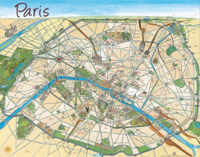 cartography, Image & iconography from the City of Lights. Paris by map ...